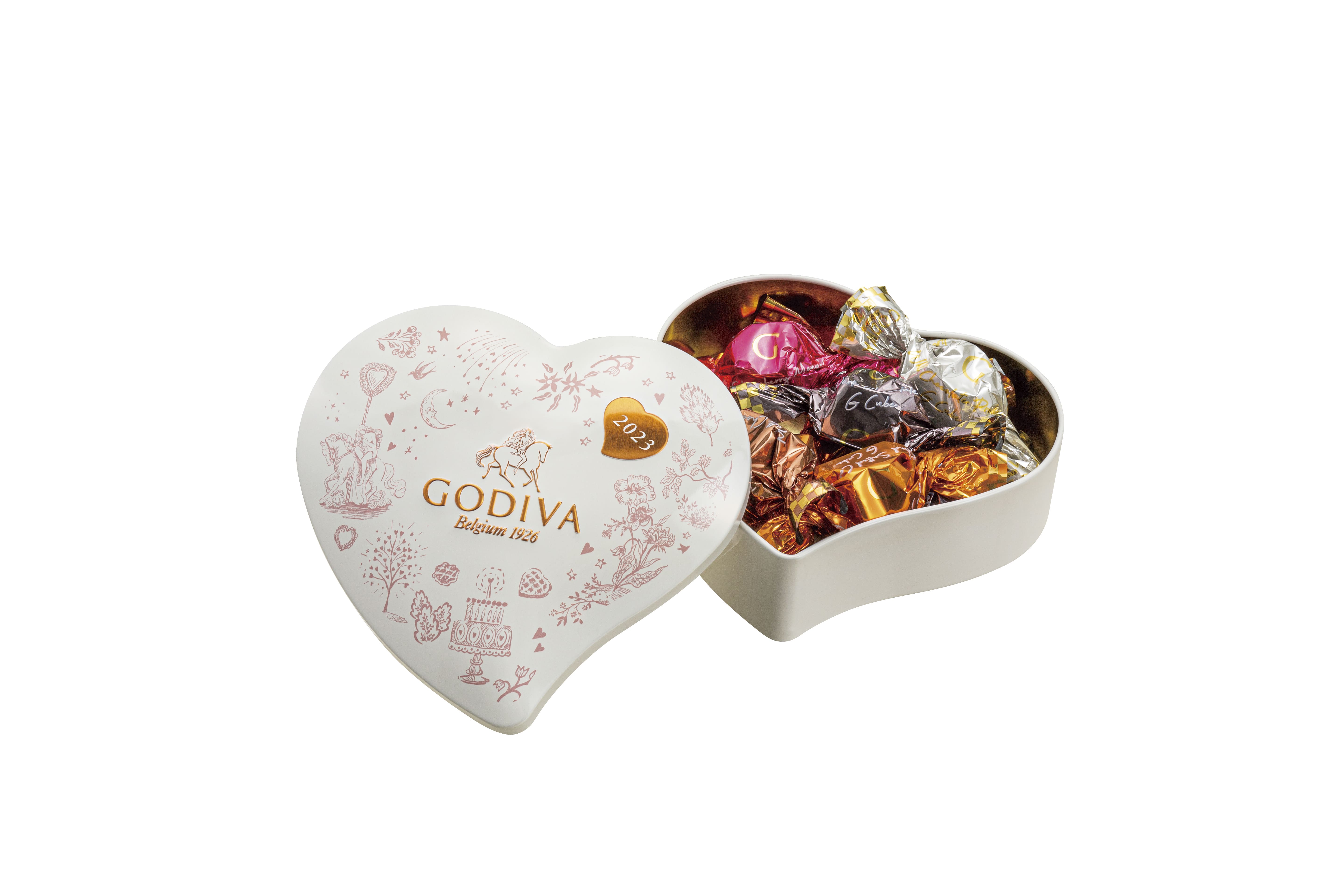 メリーゴーランド ワッフル G キューブ アソートメント ハート缶 (10粒入) | GODIVA（ゴディバ）のプレゼント・ギフト通販 | TANP（タンプ）